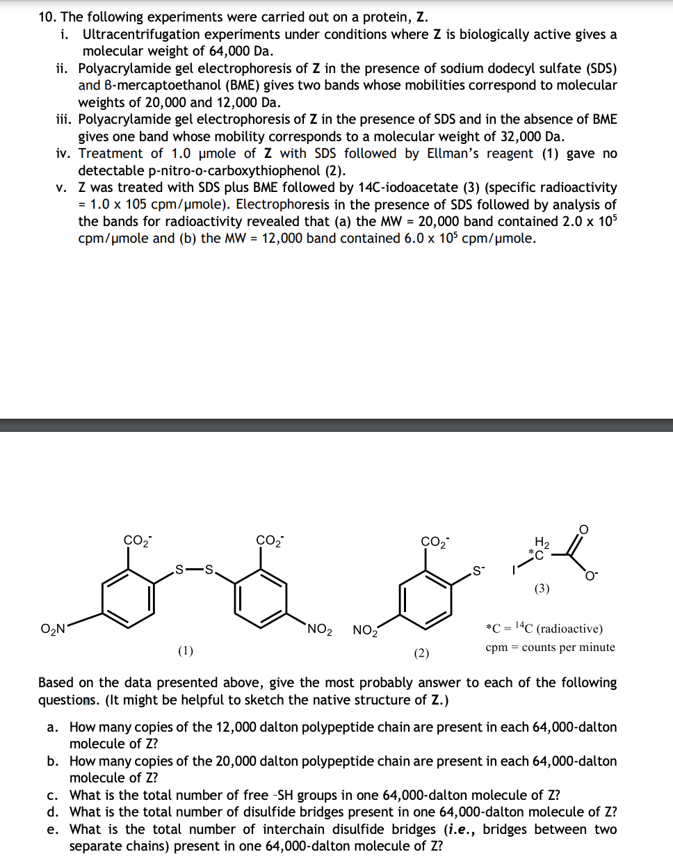 10. The following experiments were carried out on a | Chegg.com