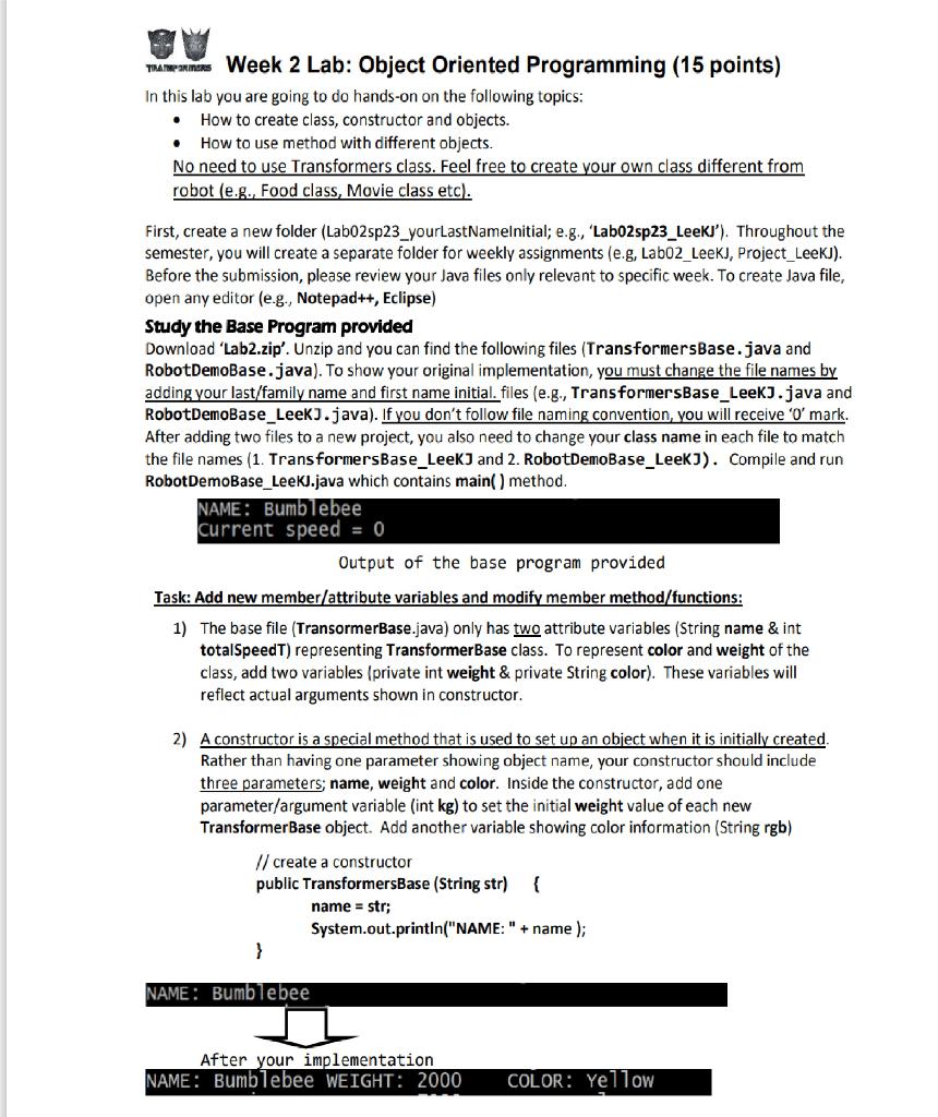 Object, class and method demo // // import | Chegg.com