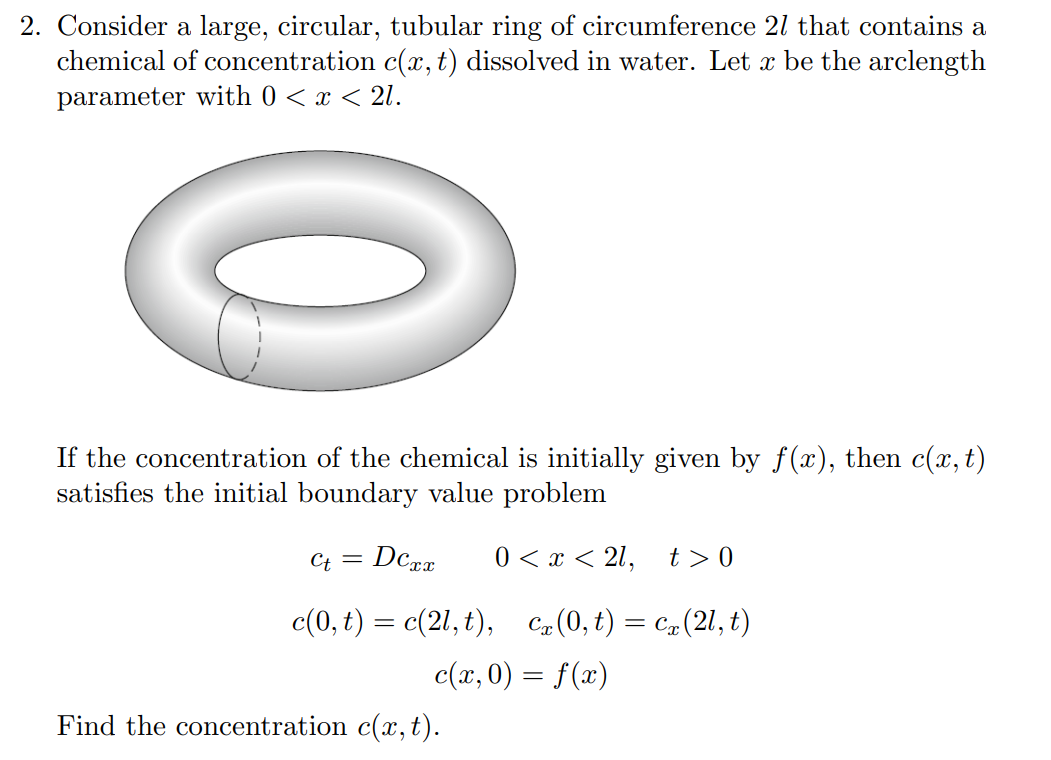Solved Consider a large, circular, tubular ring of | Chegg.com