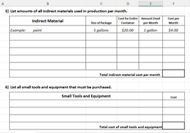 Un amounts of all indirect materials used in | Chegg.com