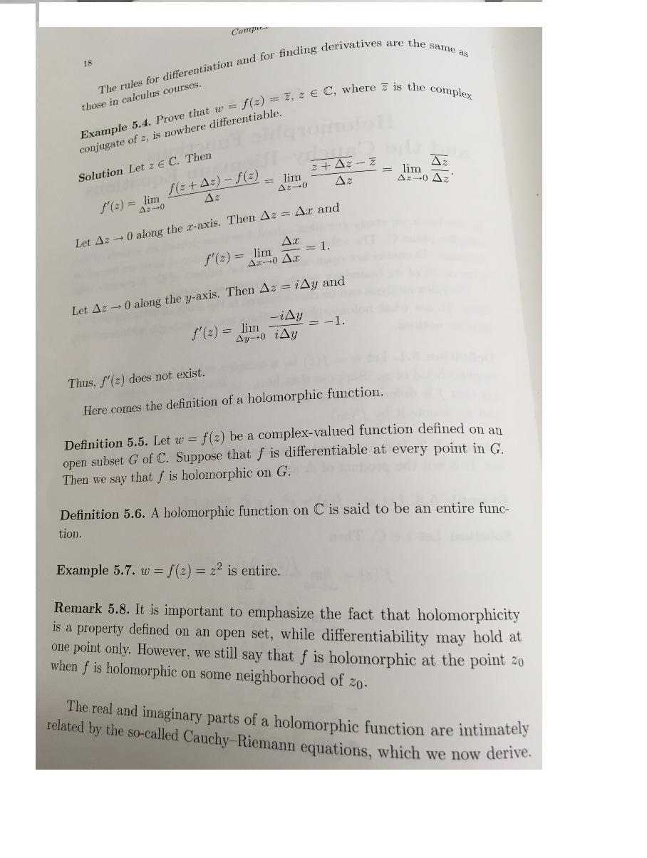 Solved Chapter 5 Holomorphic Functions and the | Chegg.com