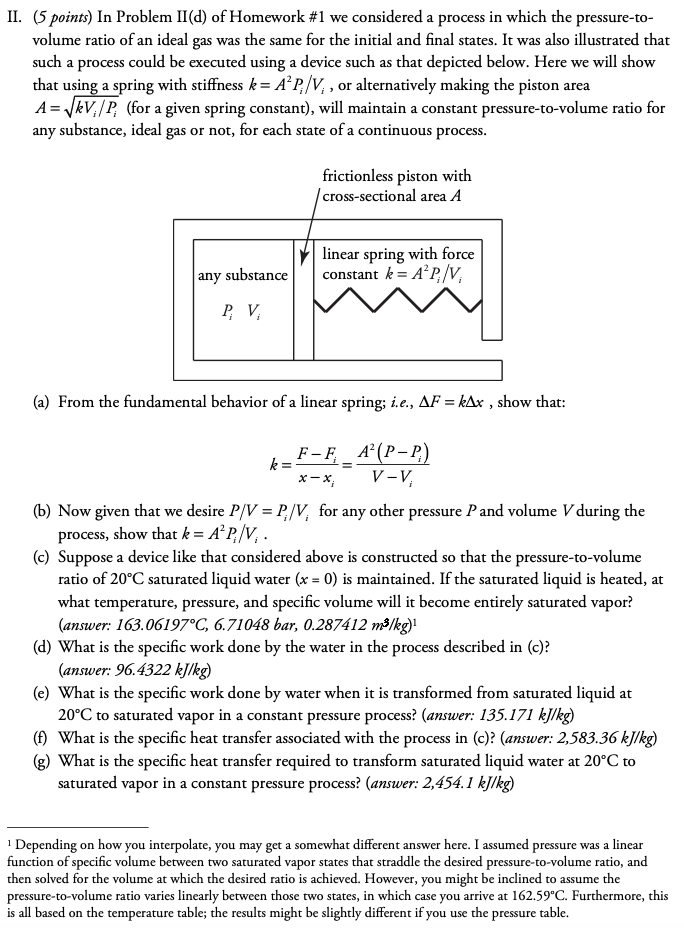 Solved II. (5 points) In Problem II(d) of Homework \# 1 we | Chegg.com