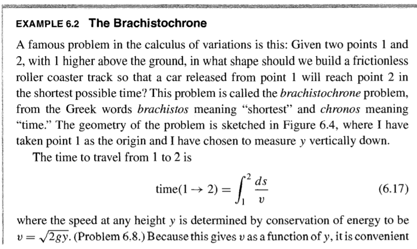 Solved Example 6 2 The Brachistochrone A Famous Problem In Chegg