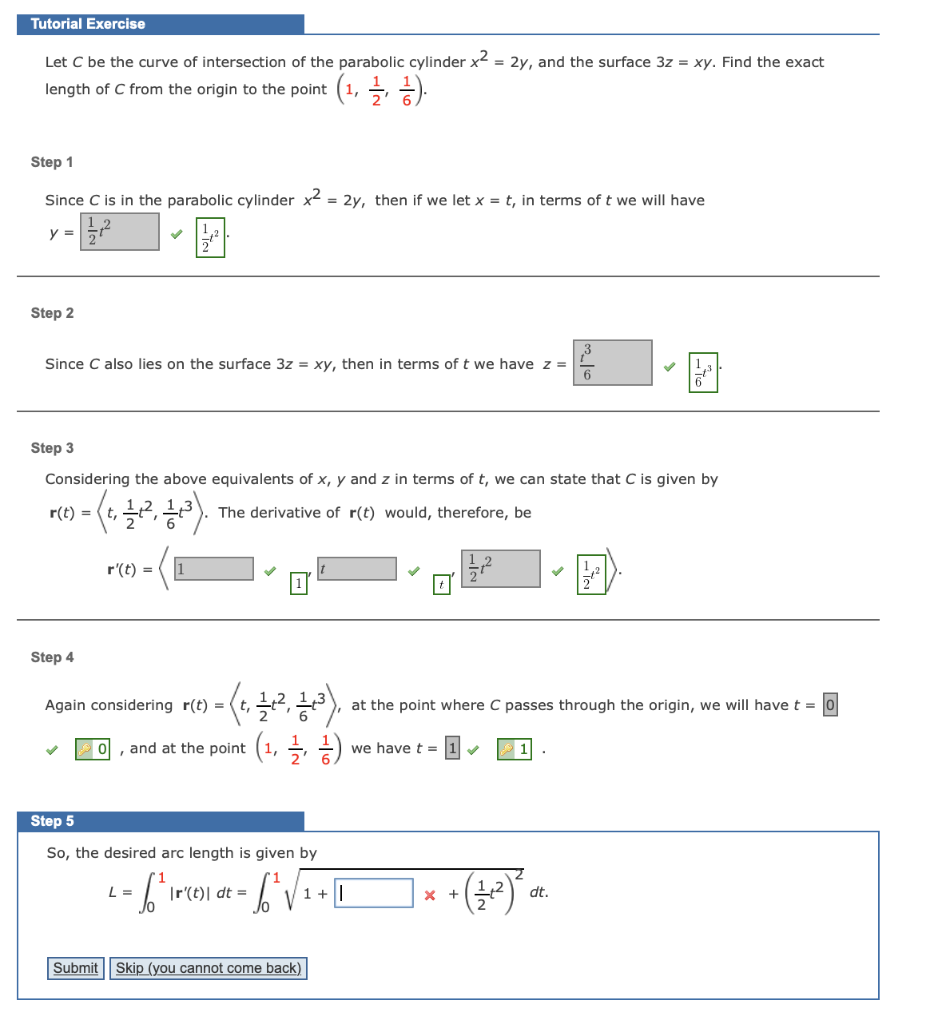 Solved Tutorial Exercise Let C Be The Curve Of Intersection