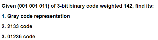 Solved Given (001 001 011) of 3-bit binary code weighted | Chegg.com