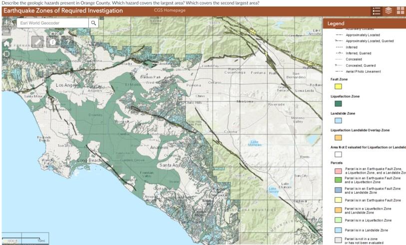 Solved Describe the geologic hazards present in Orange | Chegg.com