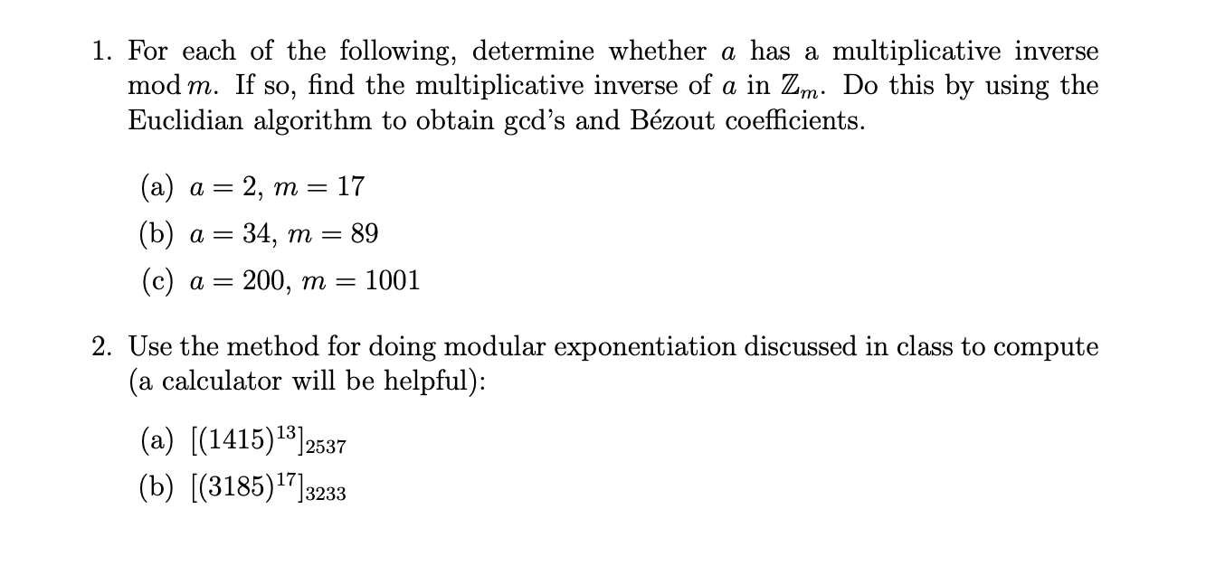 Solved For each of the following, determine whether a has a | Chegg.com