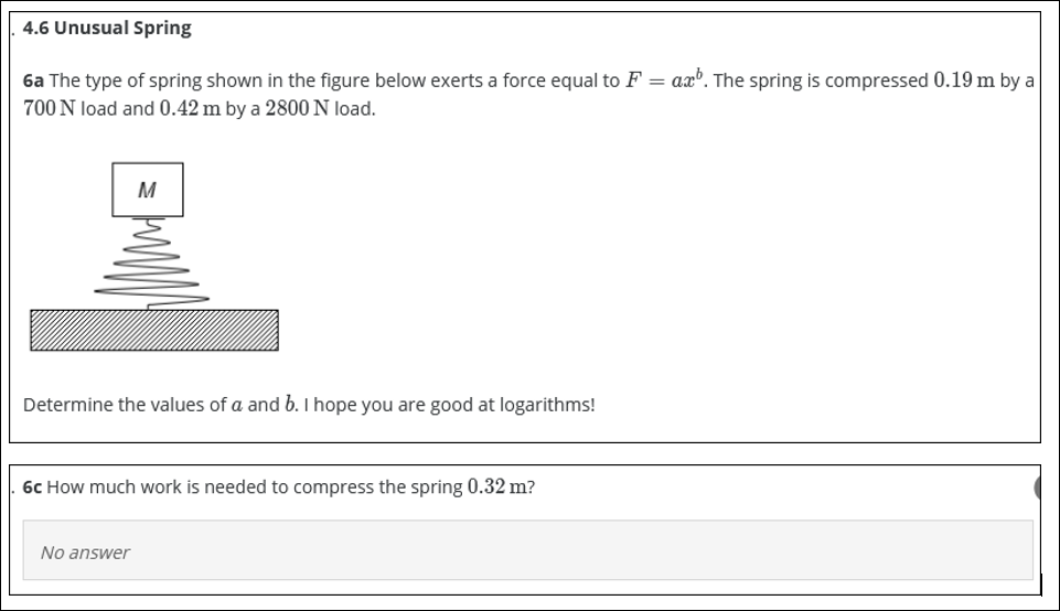 Solved 4.6 Unusual Spring 6a The type of spring shown in the | Chegg.com