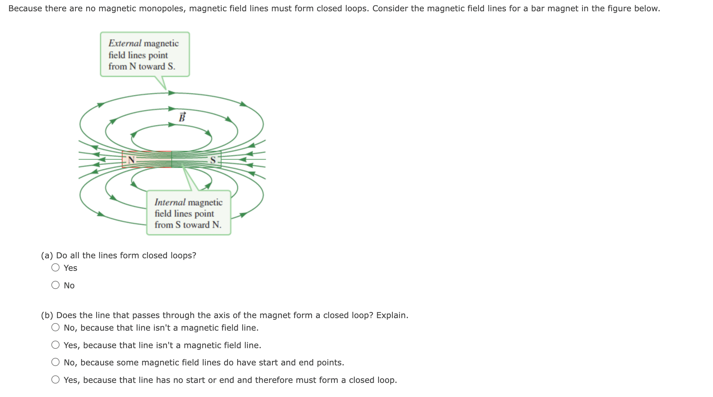 Solved (a) Do all the lines form closed loops? Yes No (b) | Chegg.com