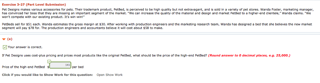 Solved Exercise 3-7 (Part Level Submission) Julianna | Chegg.com