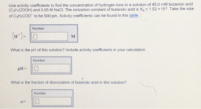 Solved Use activity coefficients to find the concentration | Chegg.com