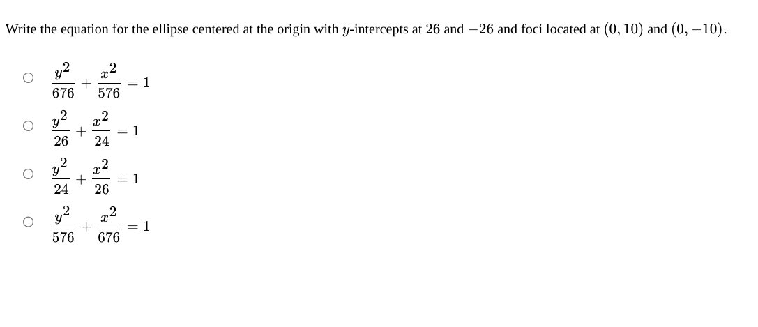 Solved Write the equation for the ellipse centered at the | Chegg.com