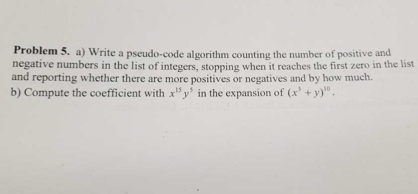 Solved Problem 5 A Write A Pseudo Code Algorithm Counting 8923
