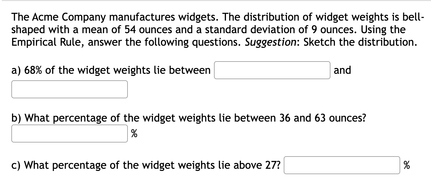 Solved The Acme Company manufactures widgets. The | Chegg.com