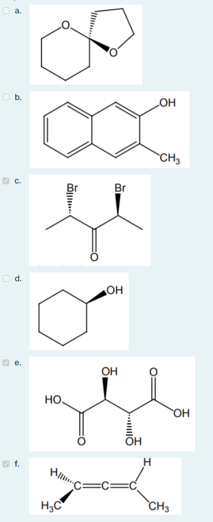 Solved Which of these structures are chiral? explain why | Chegg.com