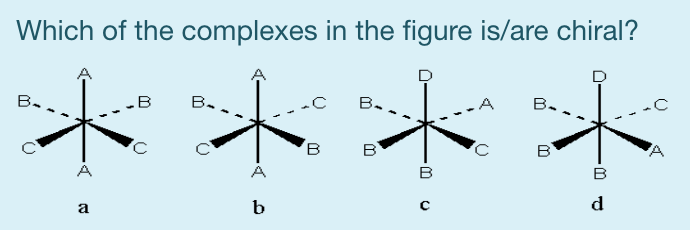 Solved Which of the complexes in the figure is/are chiral? D | Chegg.com