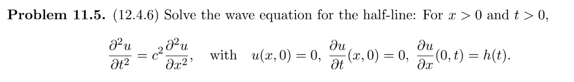 Solved Problem 11.5. (12.4.6) Solve the wave equation for | Chegg.com