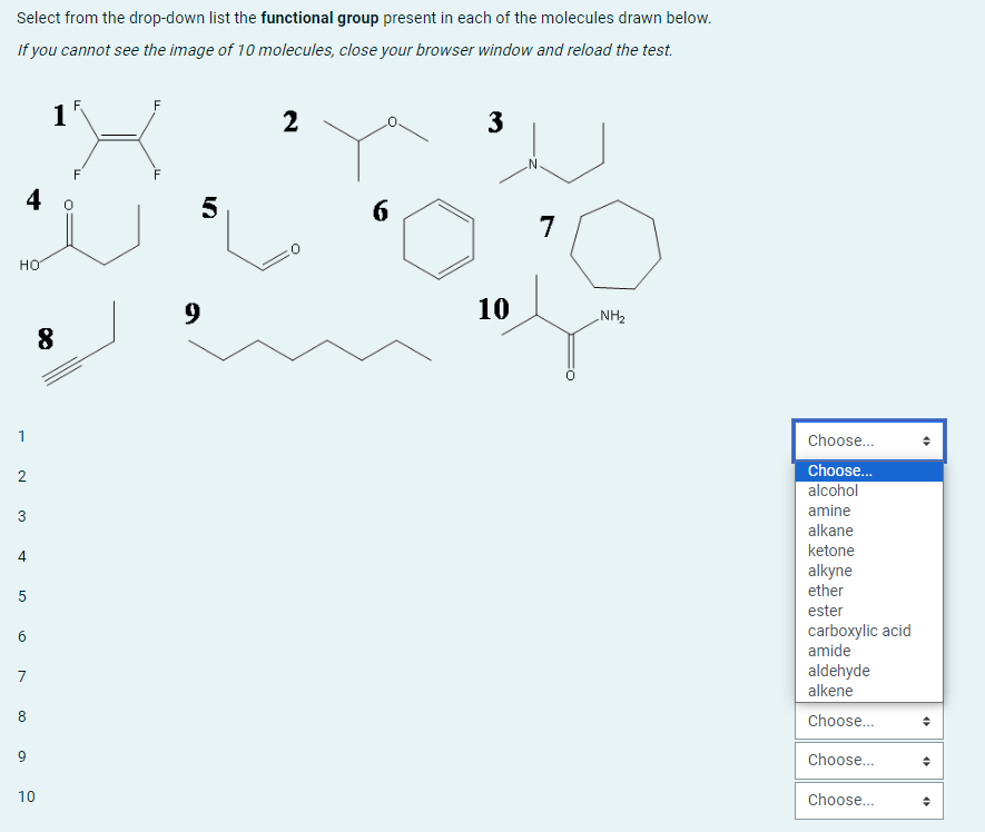 Solved Select from the drop-down list the functional group | Chegg.com