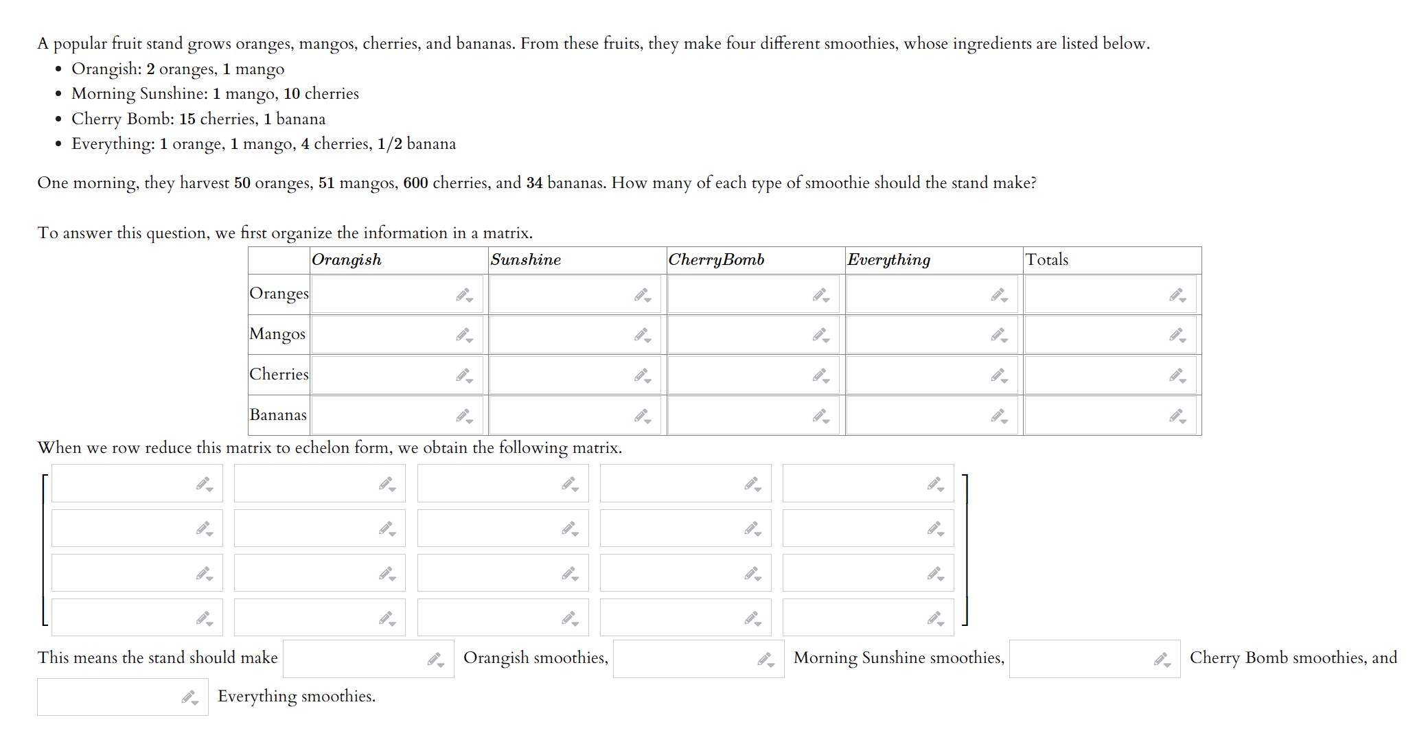 Solved A popular fruit stand grows oranges, mangos, | Chegg.com