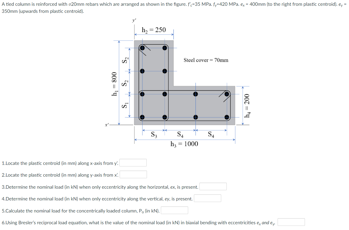 A tied column is reinforced with $20mm rebars which | Chegg.com