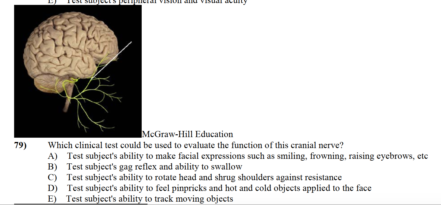 Solved Which clinical test could be used to evaluate the | Chegg.com