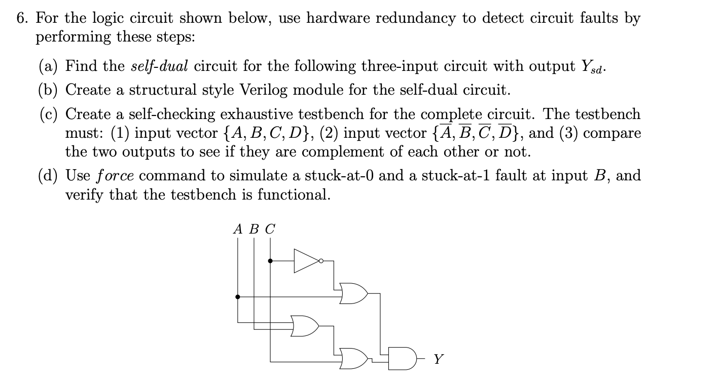 6. For the logic circuit shown below, use hardware | Chegg.com