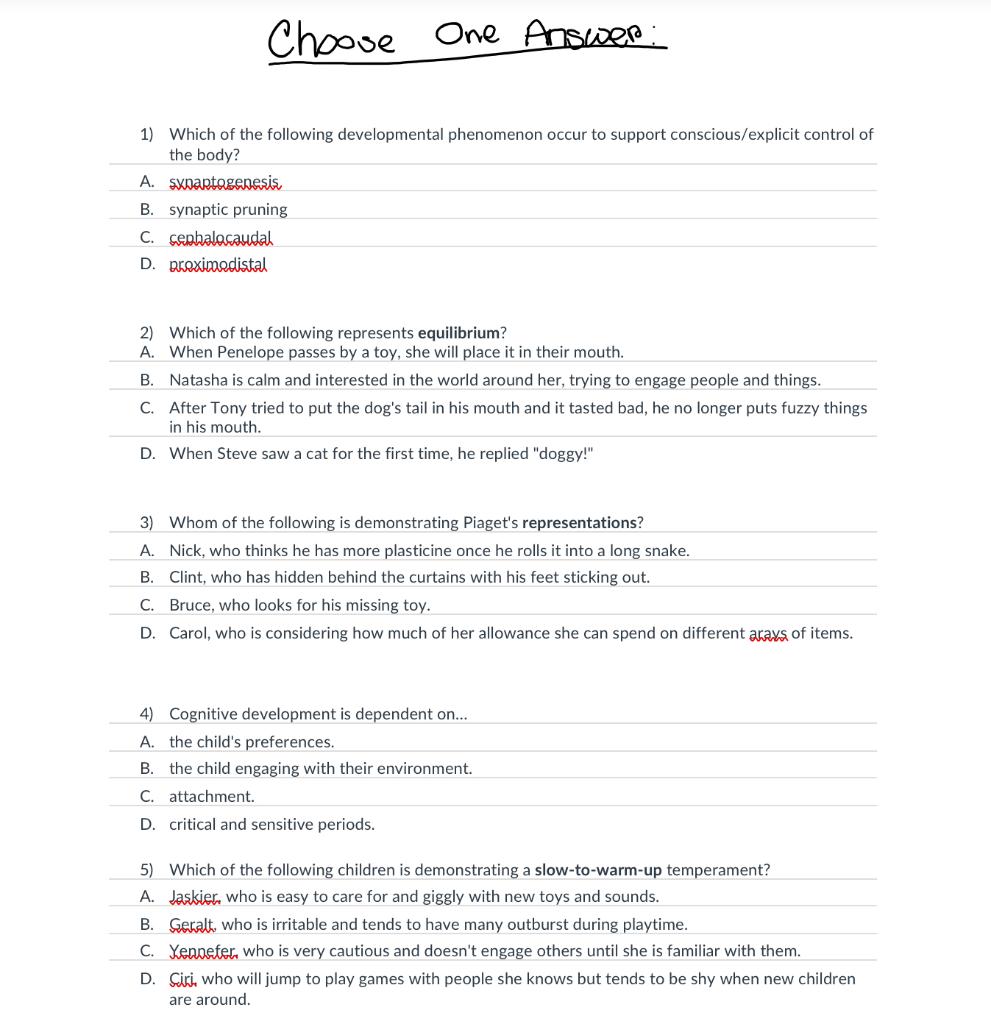 Solved Choose One Answer: 1) Which of the following | Chegg.com