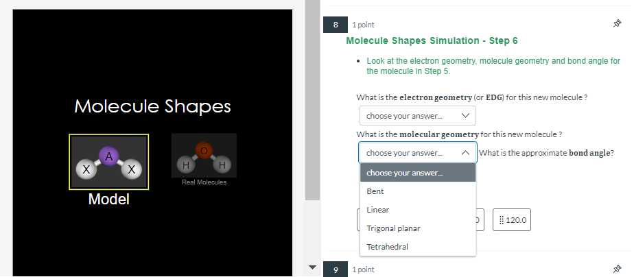 Solved new window. Molecule Shapes Real Molecules Model 6 1 | Chegg.com