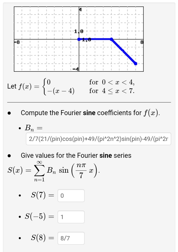 Solved Let f(x)={0−(x−4) for 0 | Chegg.com