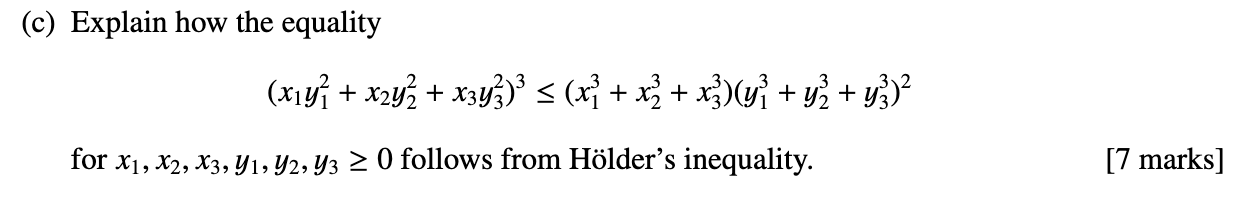 Solved (c) Explain how the equality | Chegg.com