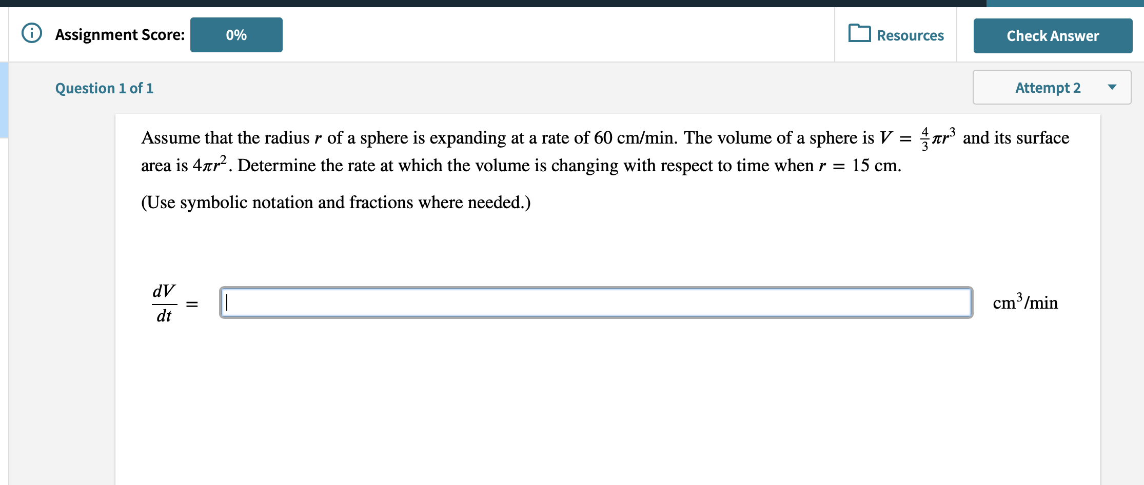 Solved Assignment Score: 0% Resources Check Answer Question | Chegg.com