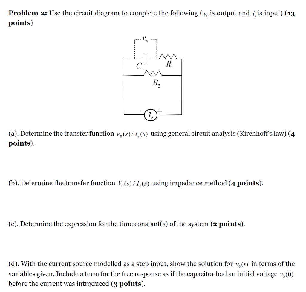 Solved Problem 2: Use the circuit diagram to complete the | Chegg.com