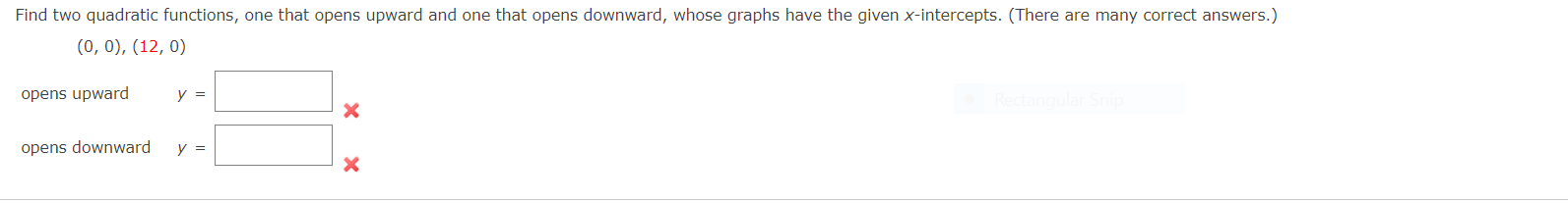 Solved Find two quadratic functions, one that opens upward | Chegg.com