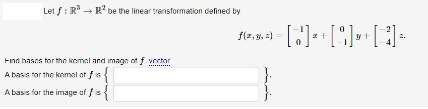 Solved Let f: R3 → Rº be the linear transformation defined | Chegg.com