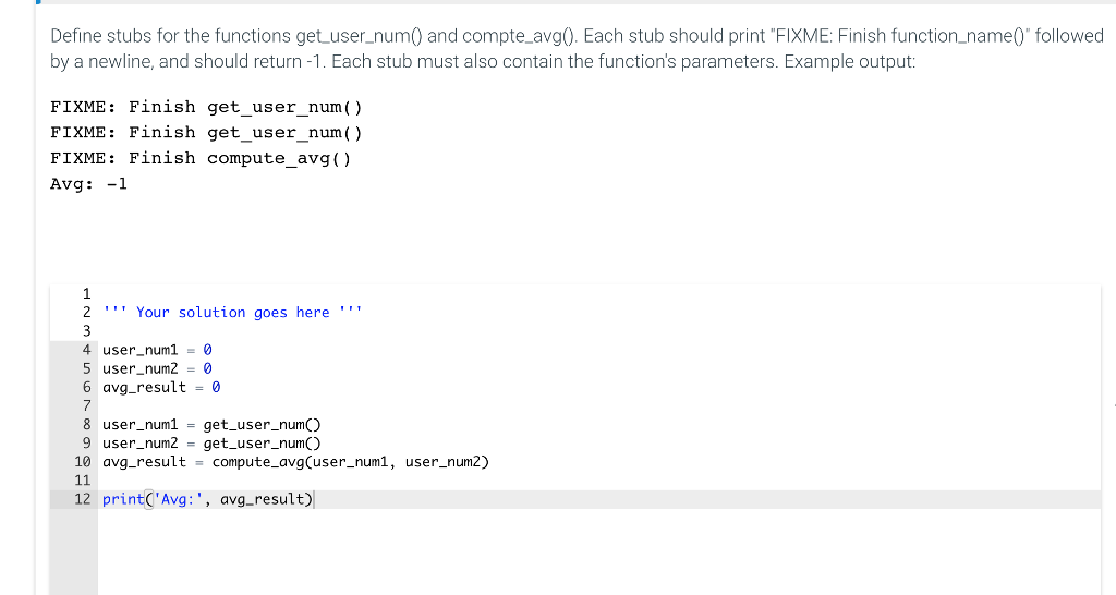 Solved Define stubs for the functions get.user num0 and | Chegg.com