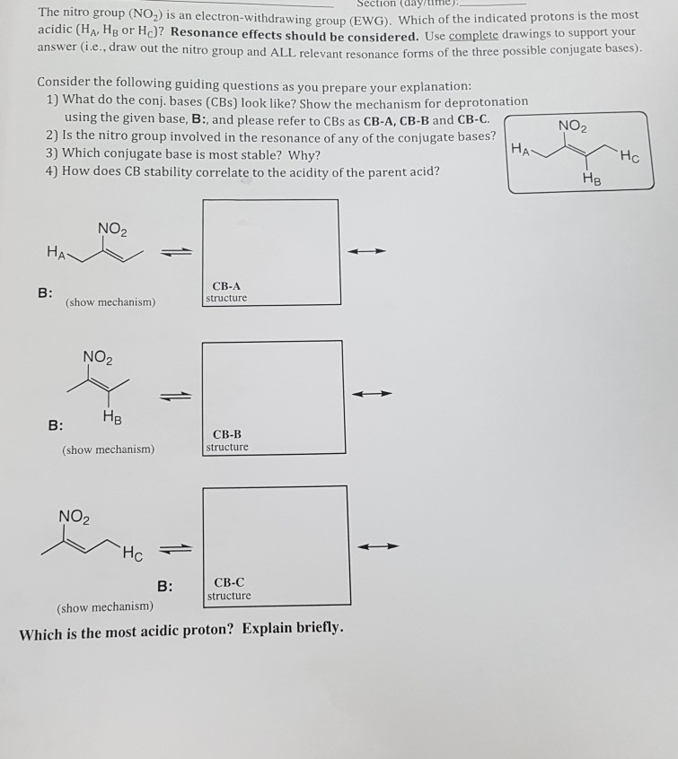 Solved Section (daye The nitro group (NO2) is an | Chegg.com