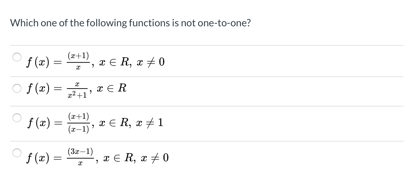 Solved Which one of the following functions is not | Chegg.com