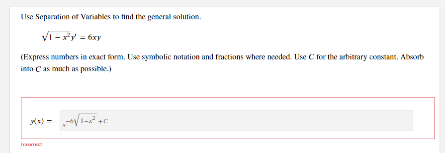 Solved Use Separation of Variables to find the general | Chegg.com