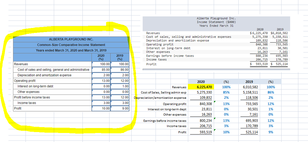 Solved Alberta Playground Inc. Income Statement (5000) Years | Chegg.com