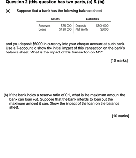 Solved Question 2 (this question has two parts, (a) & (b)) | Chegg.com