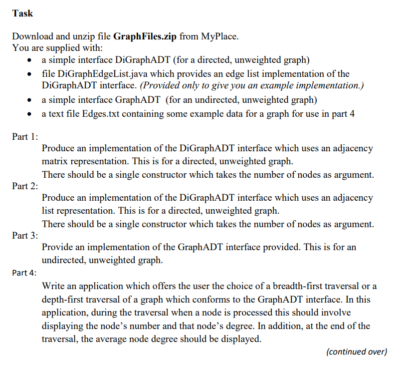 Solved Download and unzip file GraphFiles.zip from MyPlace. | Chegg.com