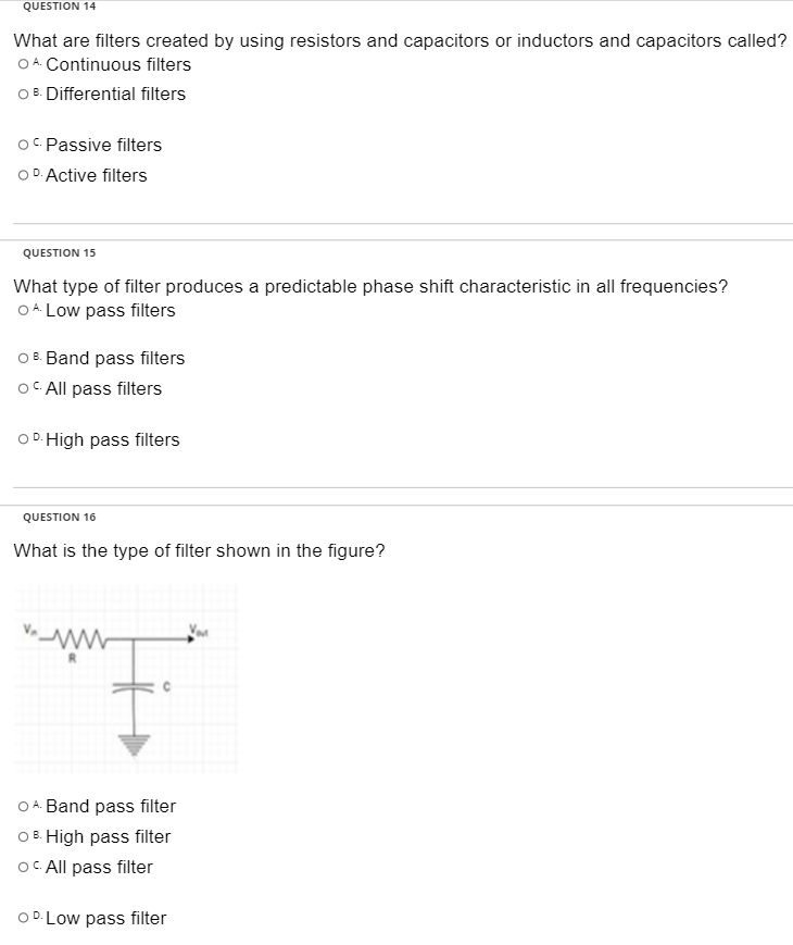 Solved QUESTION 14 What are filters created by using | Chegg.com