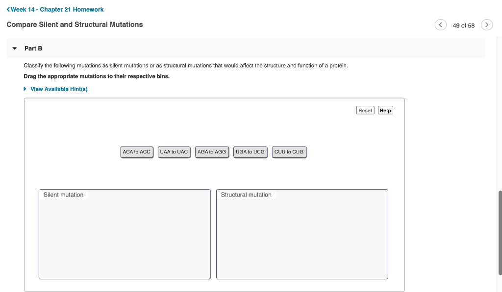 Week 14- Chapter 21 Homework Genetic Mutations: | Chegg.com