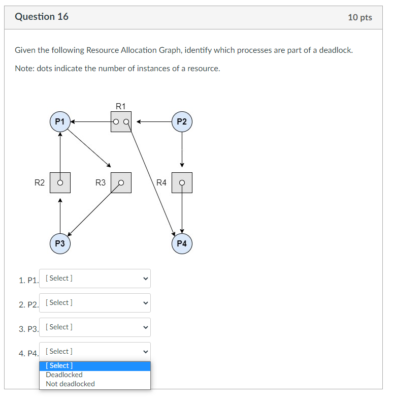 Solved Question 16 10 pts Given the following Resource | Chegg.com
