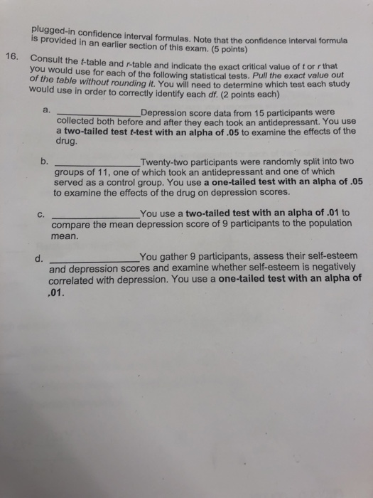 Solved plugged-in confidence interval formulas, Note that | Chegg.com