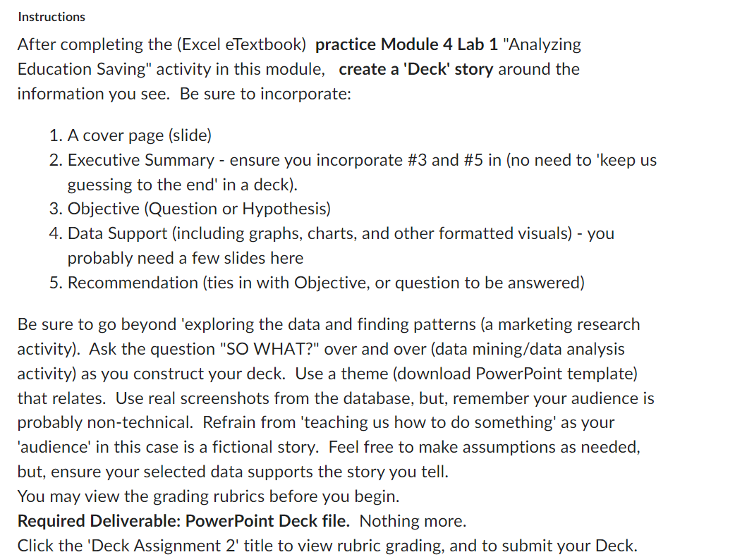 Instructions After completing the (Excel eTextbook) | Chegg.com