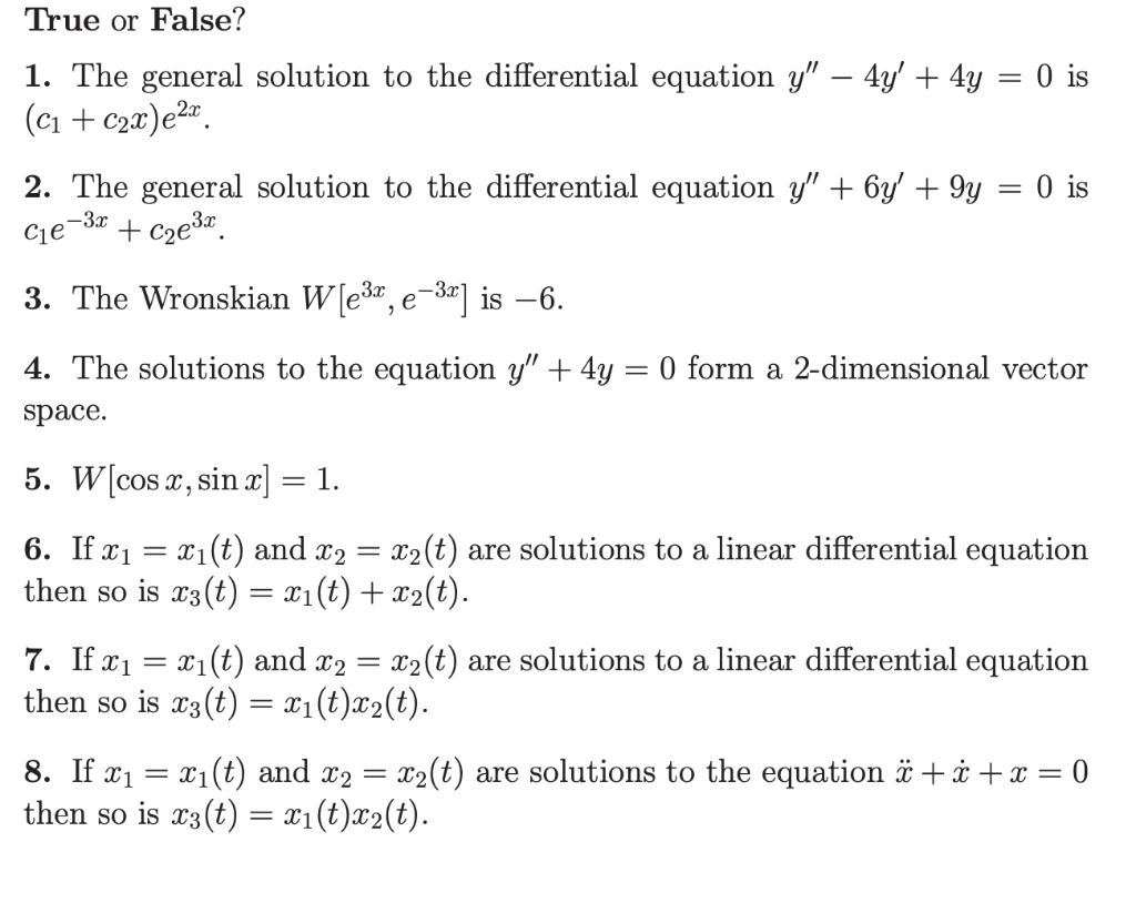 Solved 1. The general solution to the differential equation | Chegg.com