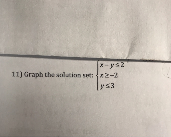 Solved x-ys2 x2-2 11) Graph the solution set: У53 | Chegg.com