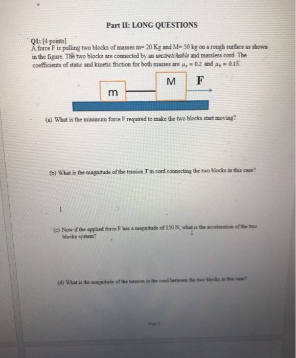 Solved Q2 (3 points] A block of mass 50 kg is pushed 6.0 m | Chegg.com