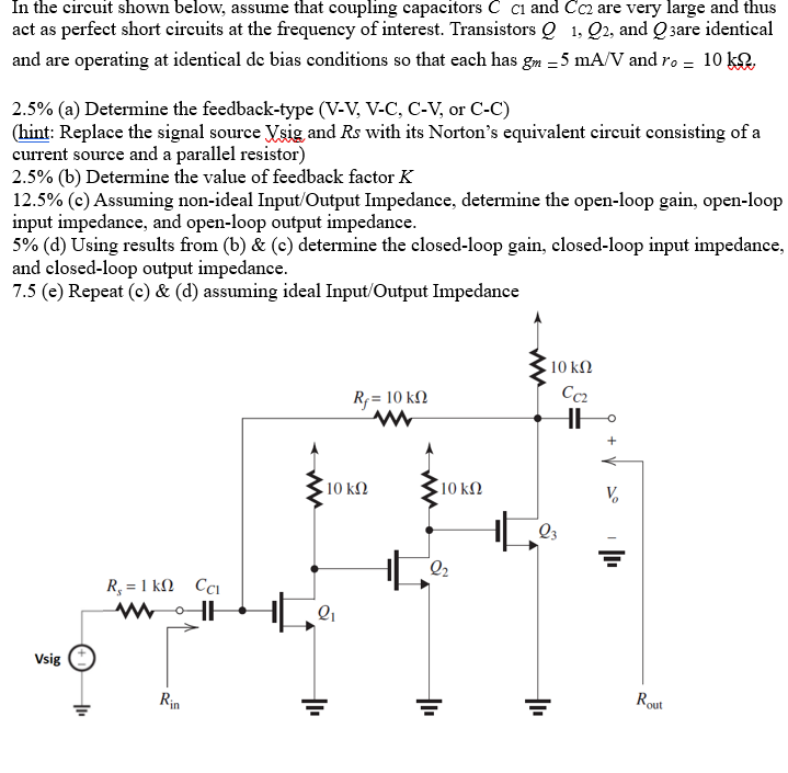 Solved In the circuit shown below, assume that coupling | Chegg.com